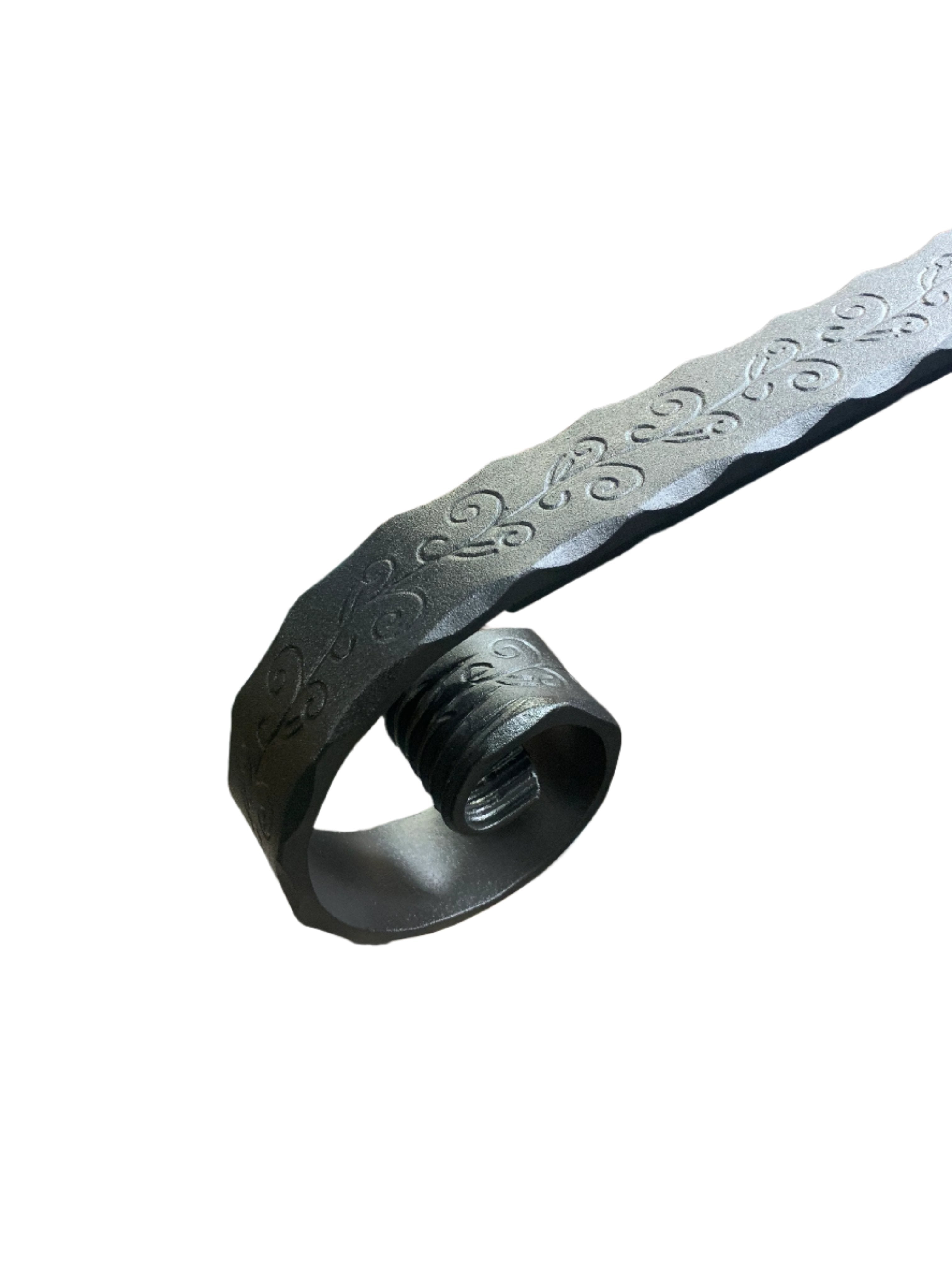 Steel Engraved Hammered Metal Handrail,Fishtail wrought iron Volute ...